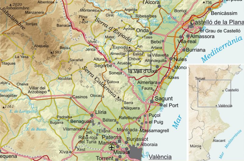 Mapa del término municipal de Chóvar - El Tossal Cartografies