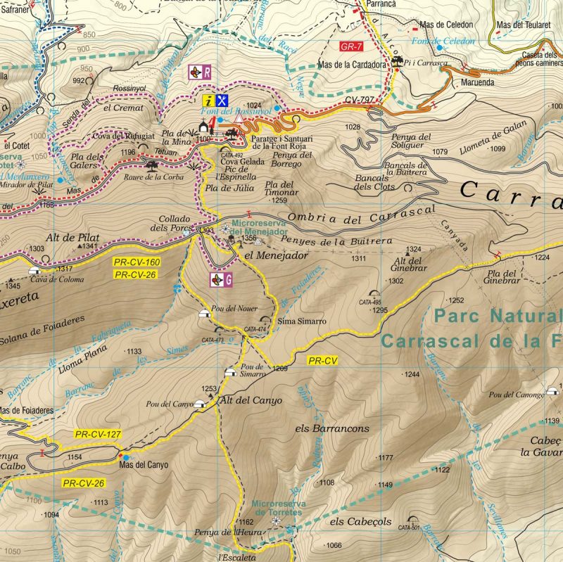 Mapa y guía excursionista Carrascal de la Font Roja - El Tossal ...